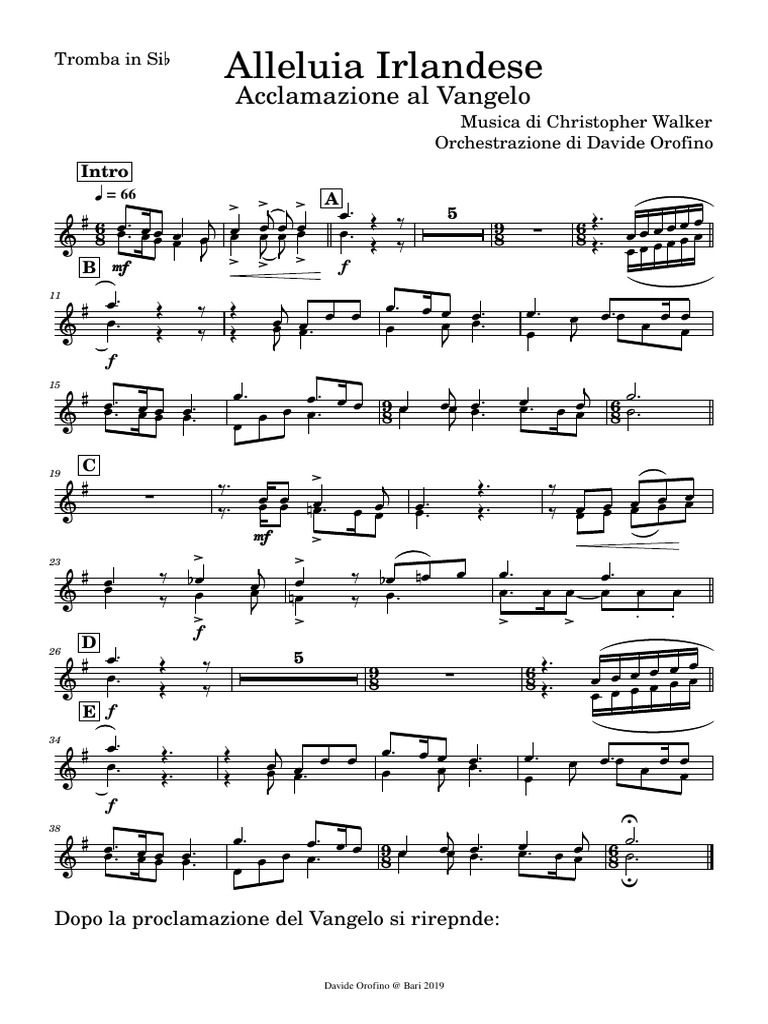 5) Alleluia Irlandese-Tromba - in - Sib | PDF