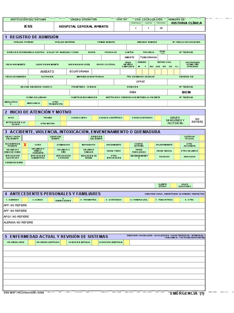 Form. 008 Emergencia | PDF | Alergia | Enfermedades y trastornos