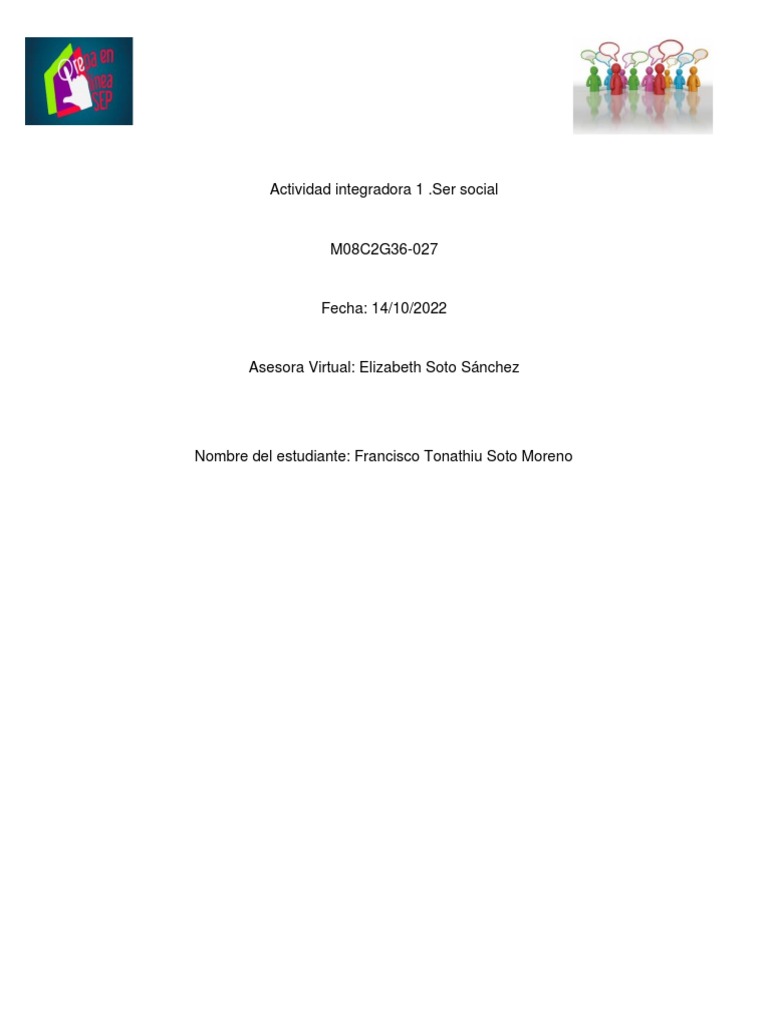 Actividad Integradora 1: Ser Social | PDF
