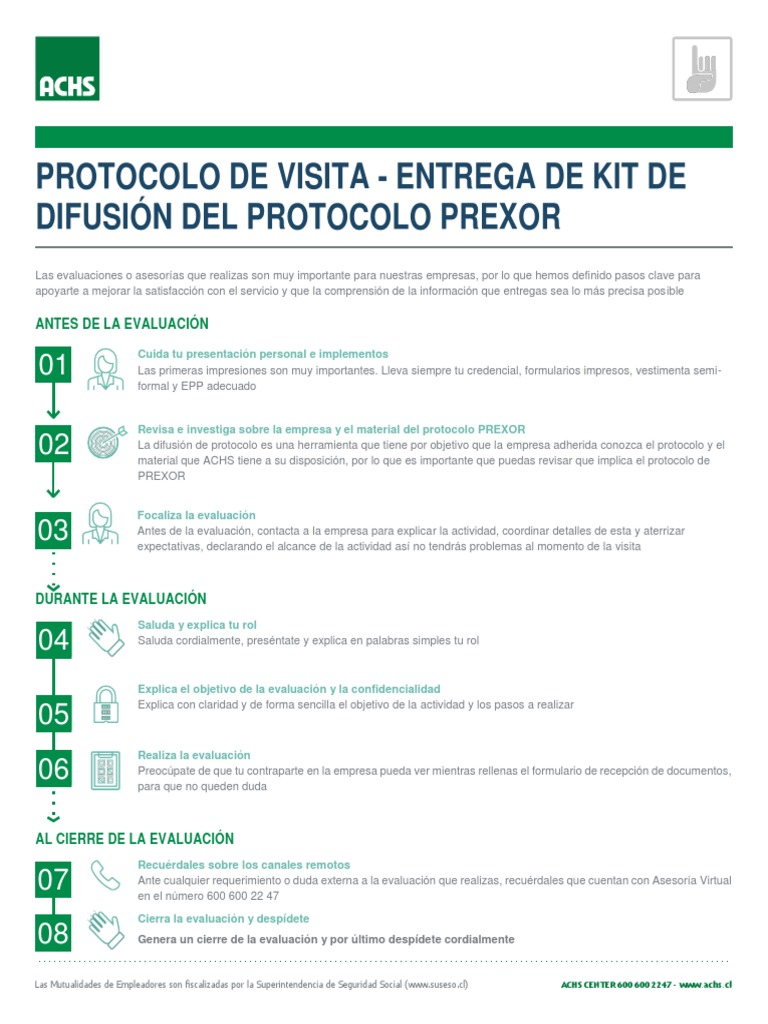 Ficha - Protocolo - Visita Entrega KIT de Difusión Del Protocolo PREXOR | PDF | Business ...