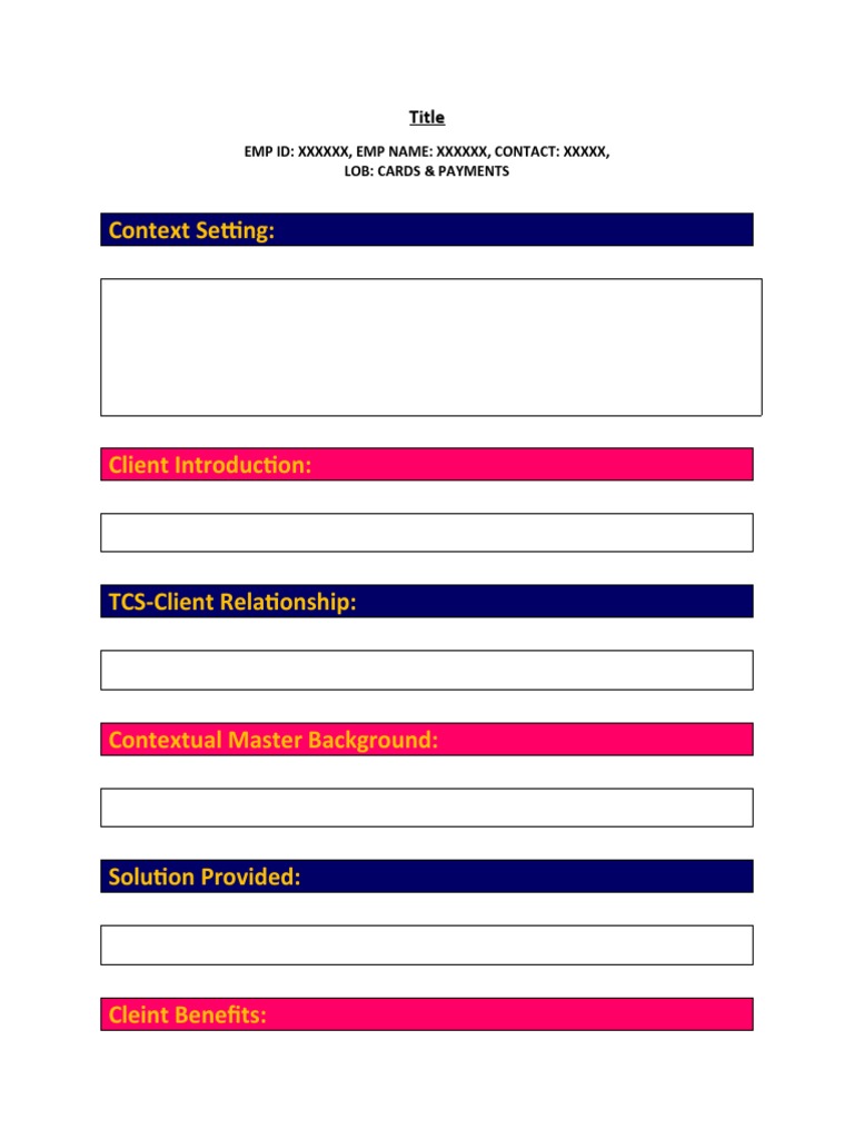 CM Story Template | PDF