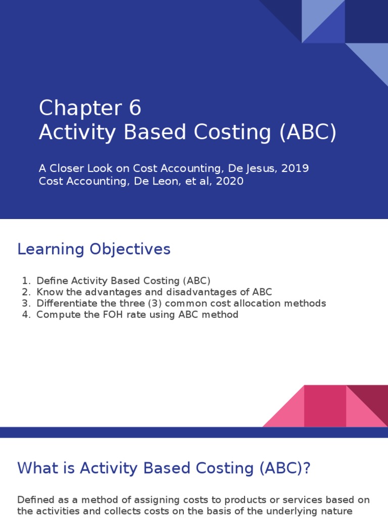 Chapter 6 Activity Based Costing | PDF | Management Accounting | Economies