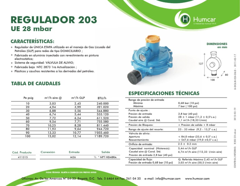 R203 UE 28mbar | PDF | Fases de la materia | Cantidades fisicas