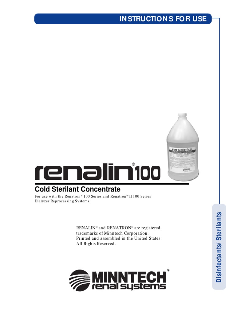 Renalin 100 DFU50090-679 Rev D | PDF | Hemodialysis | Sterilization ...