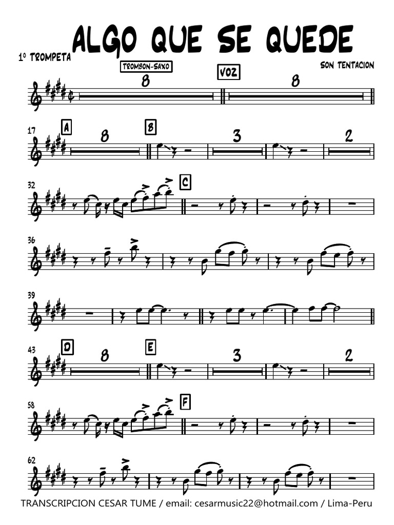 Algo Que Se Quede - 1° Trompeta | PDF