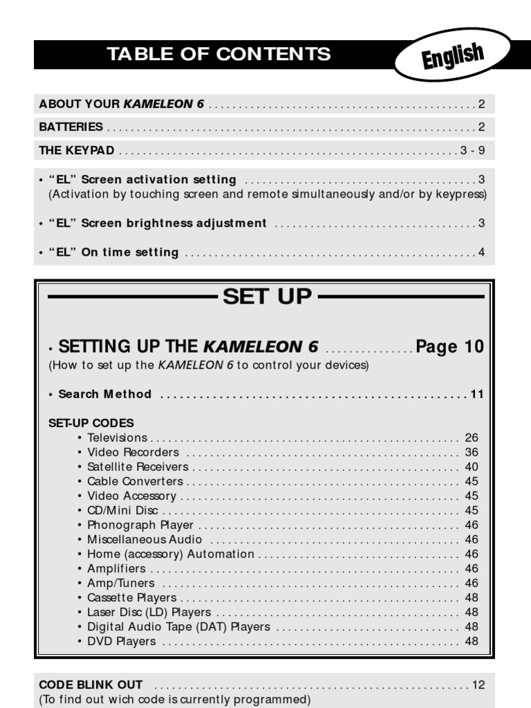 Kameleon 6 Universal Remote Control | PDF | Videocassette Recorder ...