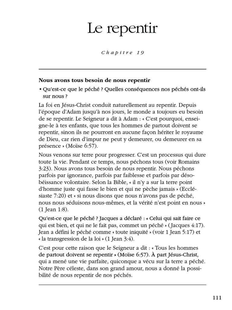 Repentir | PDF | Jésus | Péché