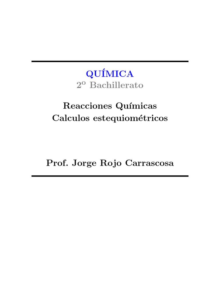 1-Estequiometria Teoria | PDF | Reacciones químicas | Estequiometría