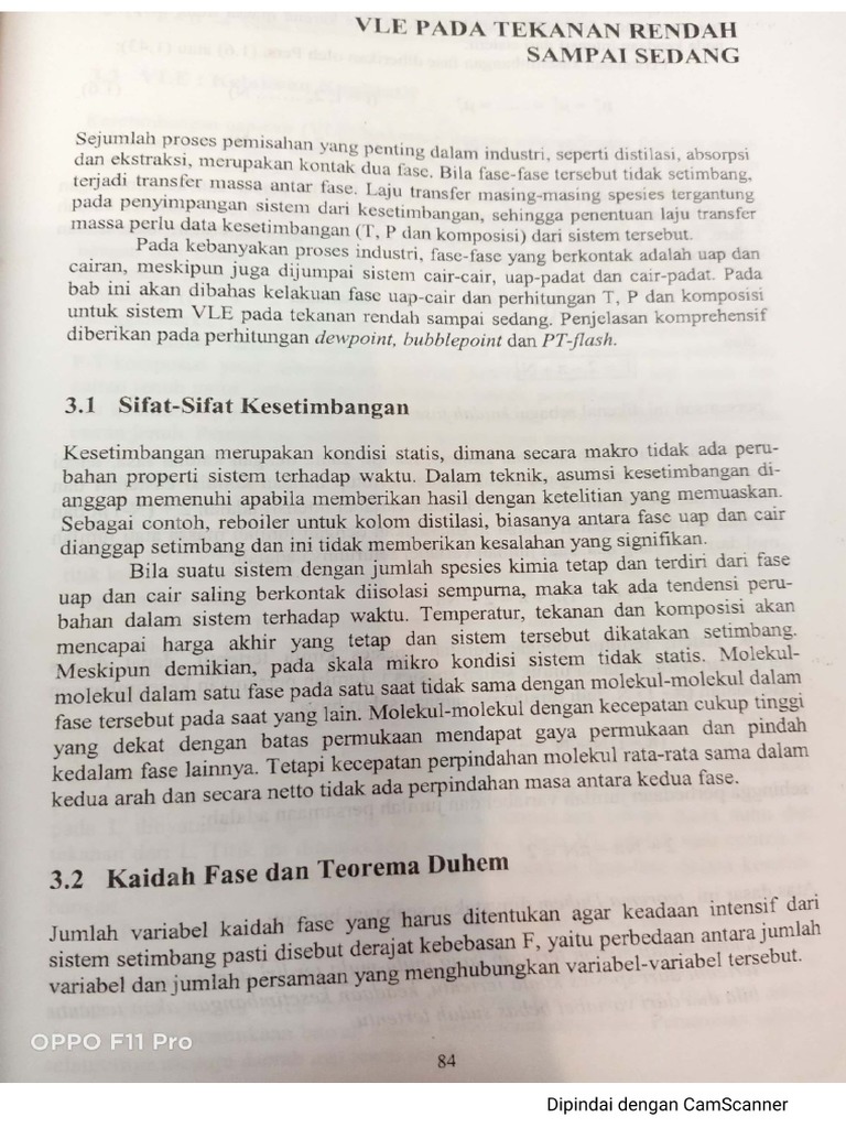 VLE Pada Tekanan Rendah Sampai Sedang | PDF