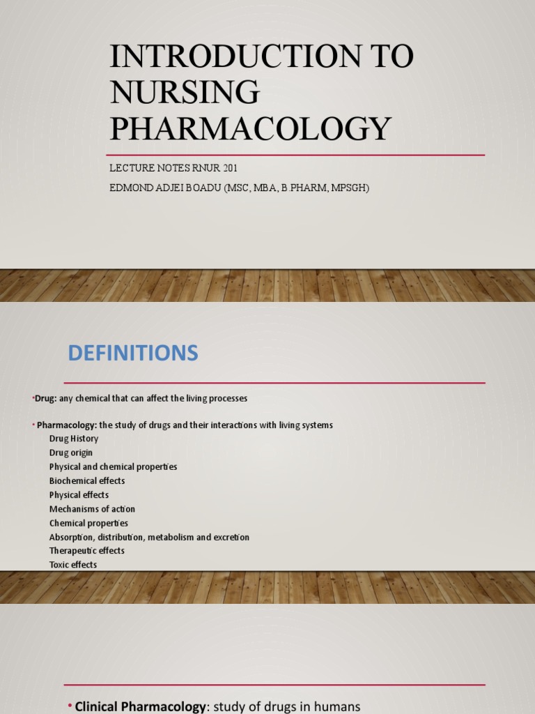 Introduction To Pharmacology | PDF | Pharmacology | Chemistry