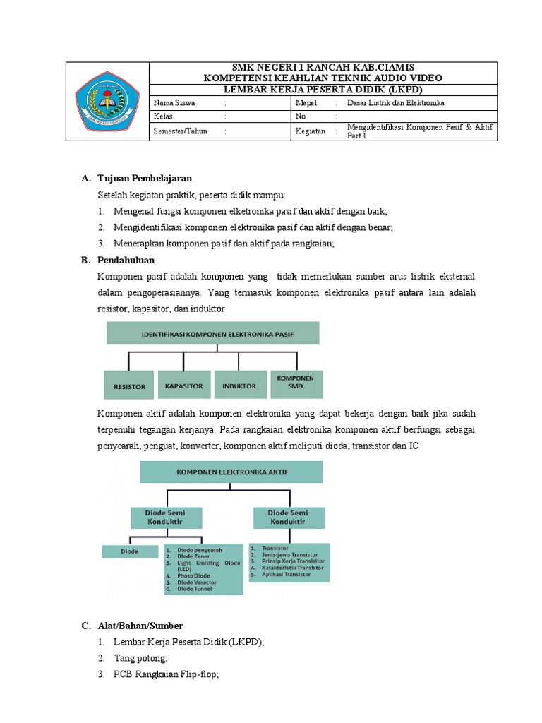 LKPD - Mengidentifikasi Komponen Pasif & Aktif 1 | PDF