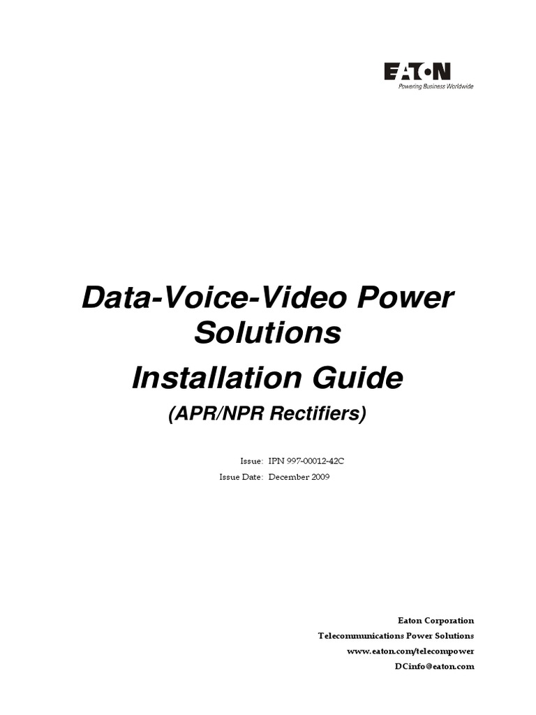 DV2 Installation Guide C2 A4 | PDF | Direct Current | Rectifier