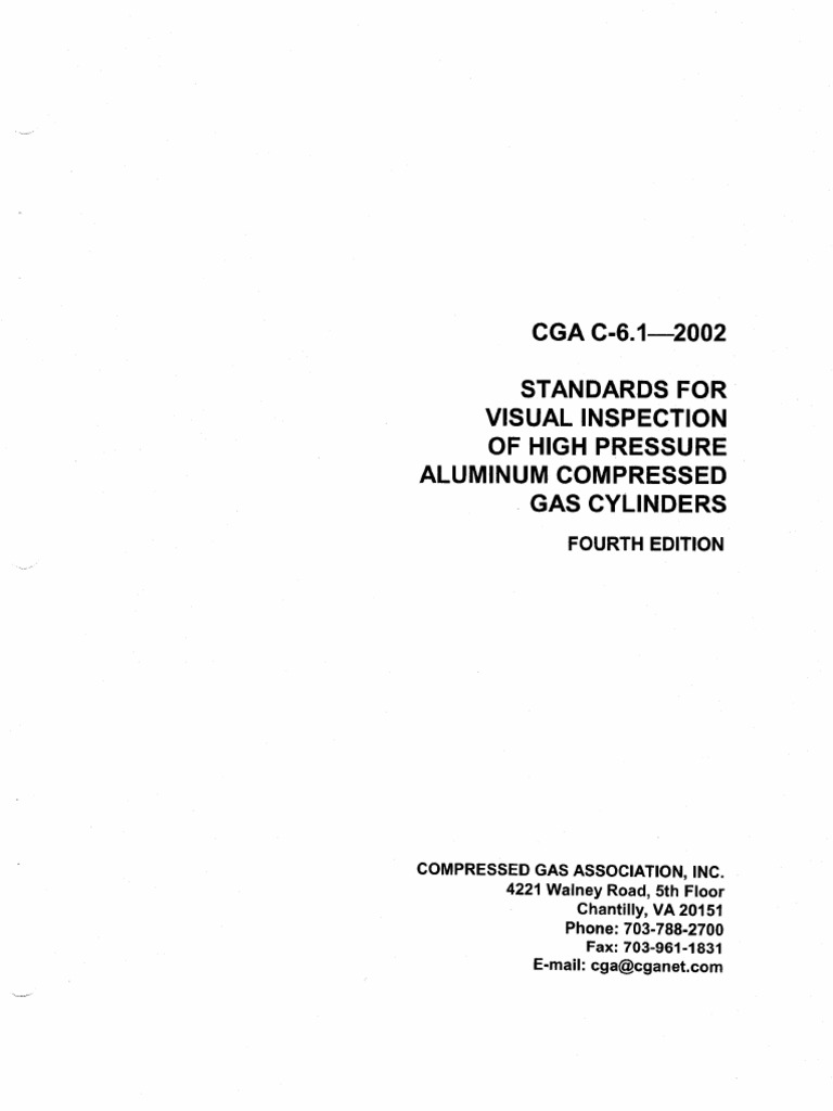 IBR CGA C 6.1 2002 Visual Inspection Aluminum Cylinders | PDF