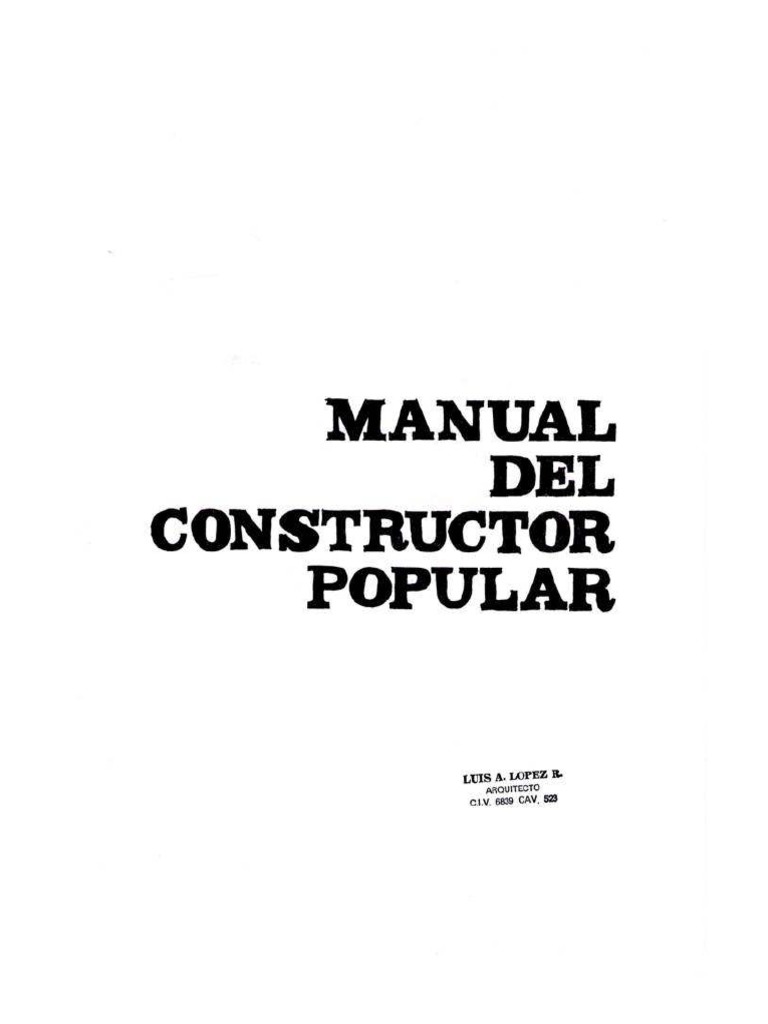 Manual Del Constructor Popular | PDF