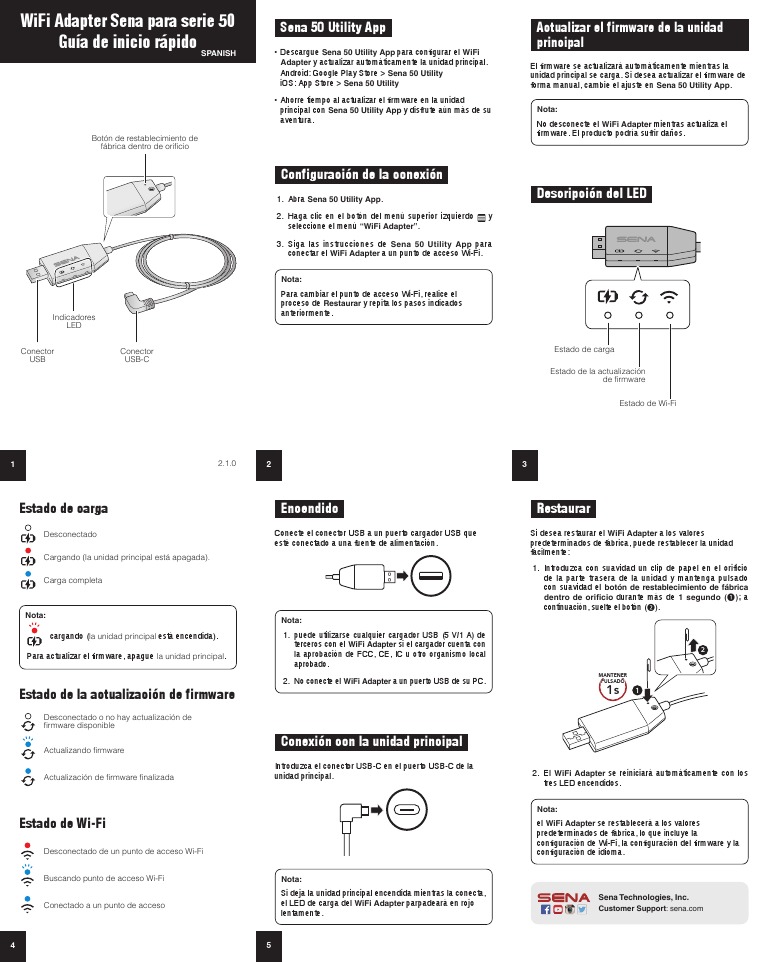 QuickStartGuide WiFi Adapter For 50 Series 2.1.0 Es 210322 | PDF | Wifi | USB