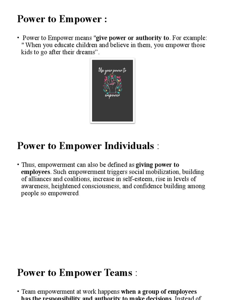 Power To Empower | PDF | Empowerment | Leadership