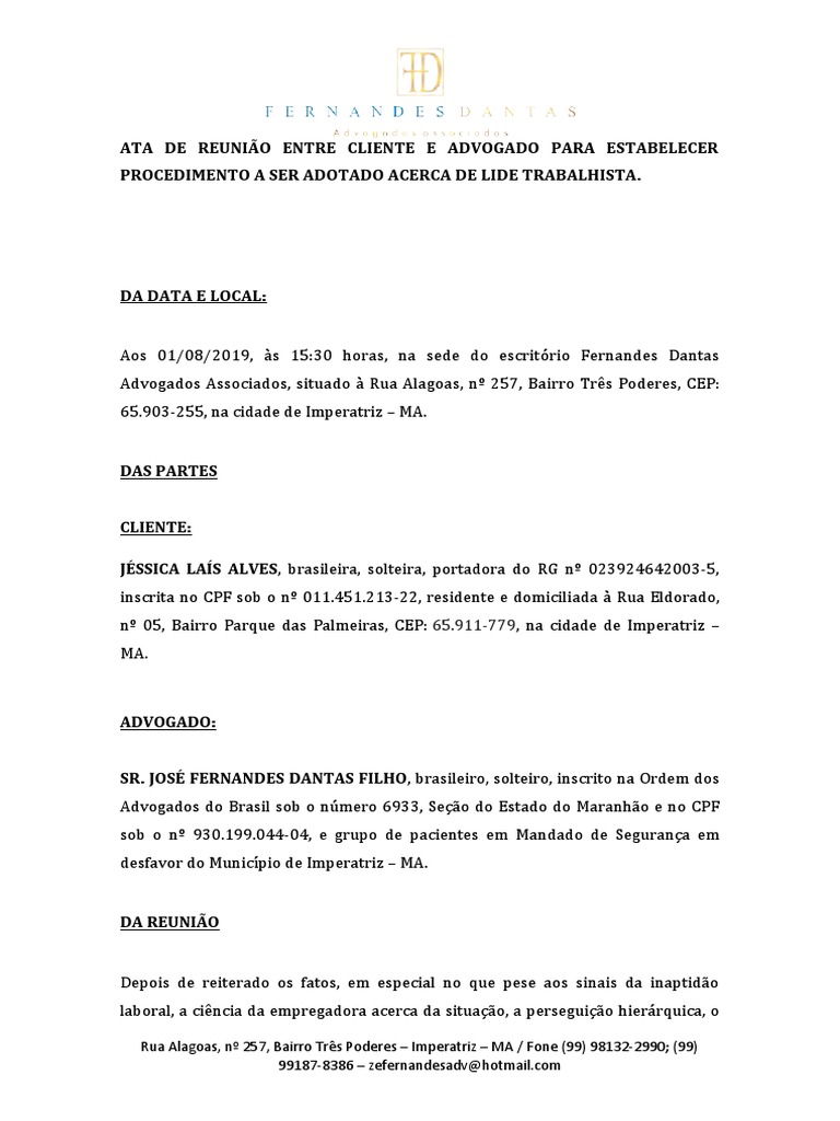 Modelo De Ata Para Imprimir