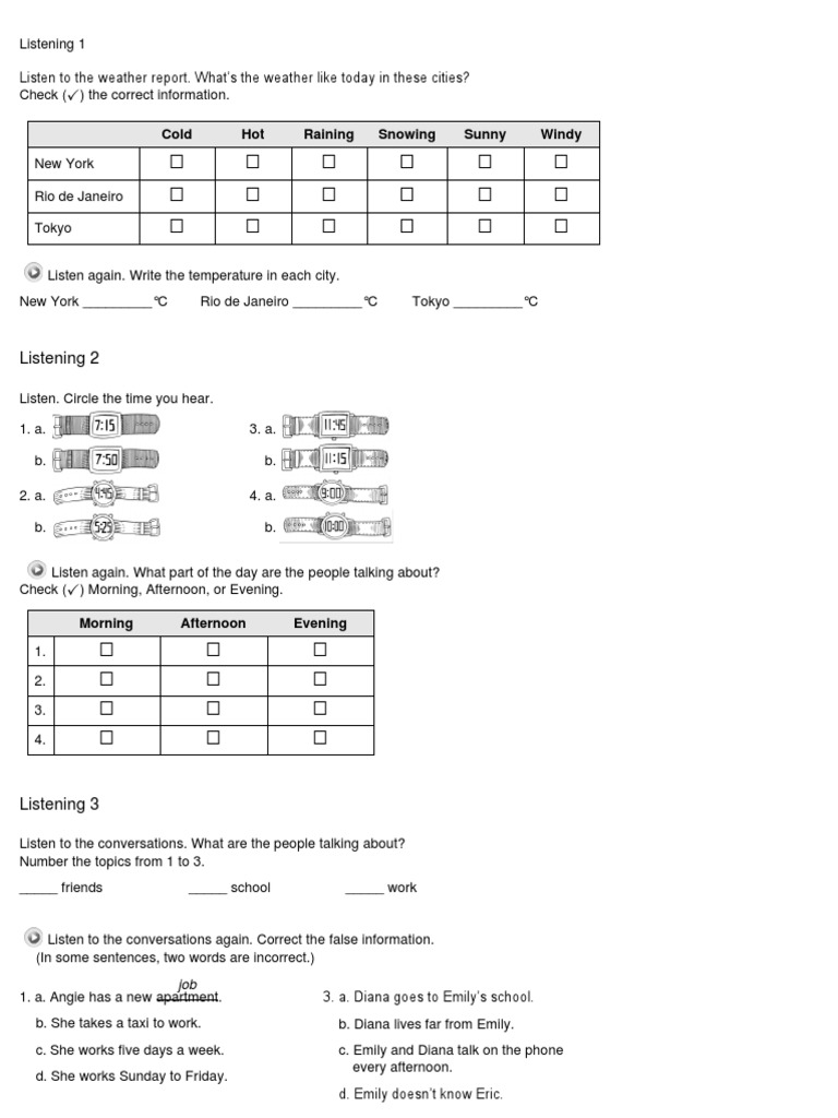 Listenings Unit 4-7 | PDF