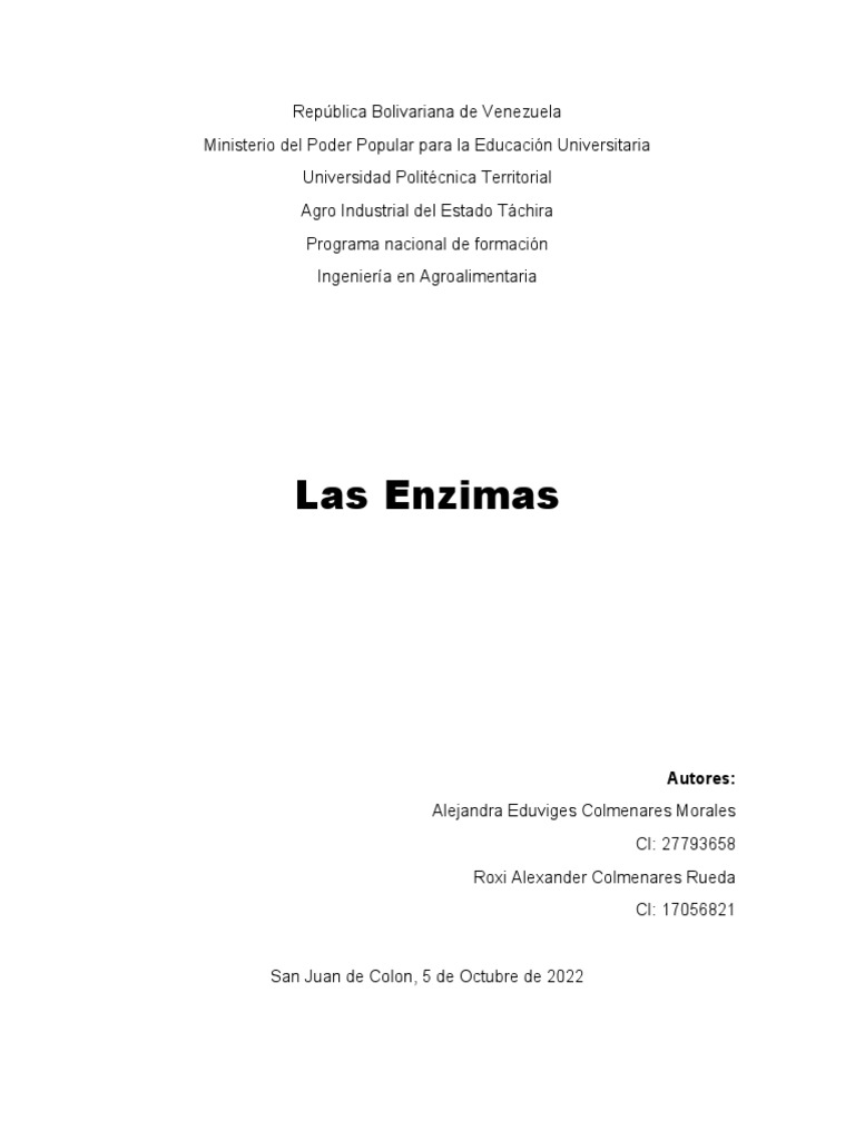 Las Enzimas | PDF | Enzima | Proteasa