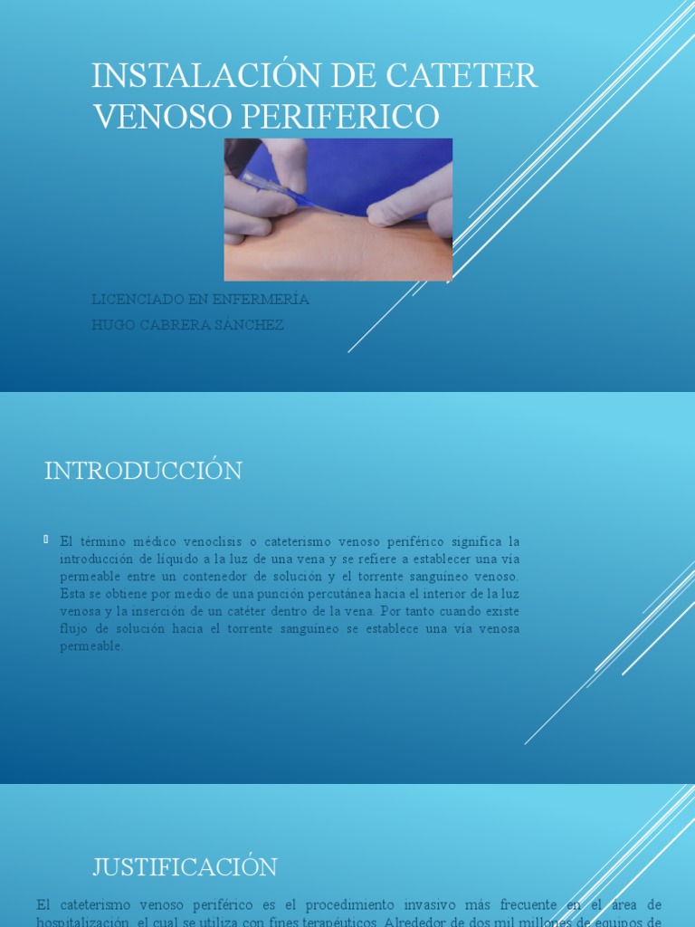 Instalación de Cateter Venoso Periferico 2022 Actual | PDF | Terapia ...