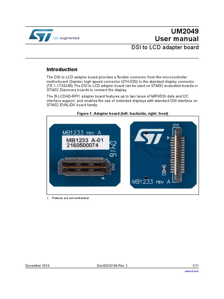 DSI LCD Adapter en - DM00285401 | PDF | Electrical Engineering ...