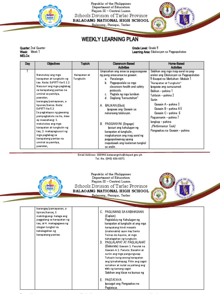 ESP 9-Q2-Week-1-2 | PDF