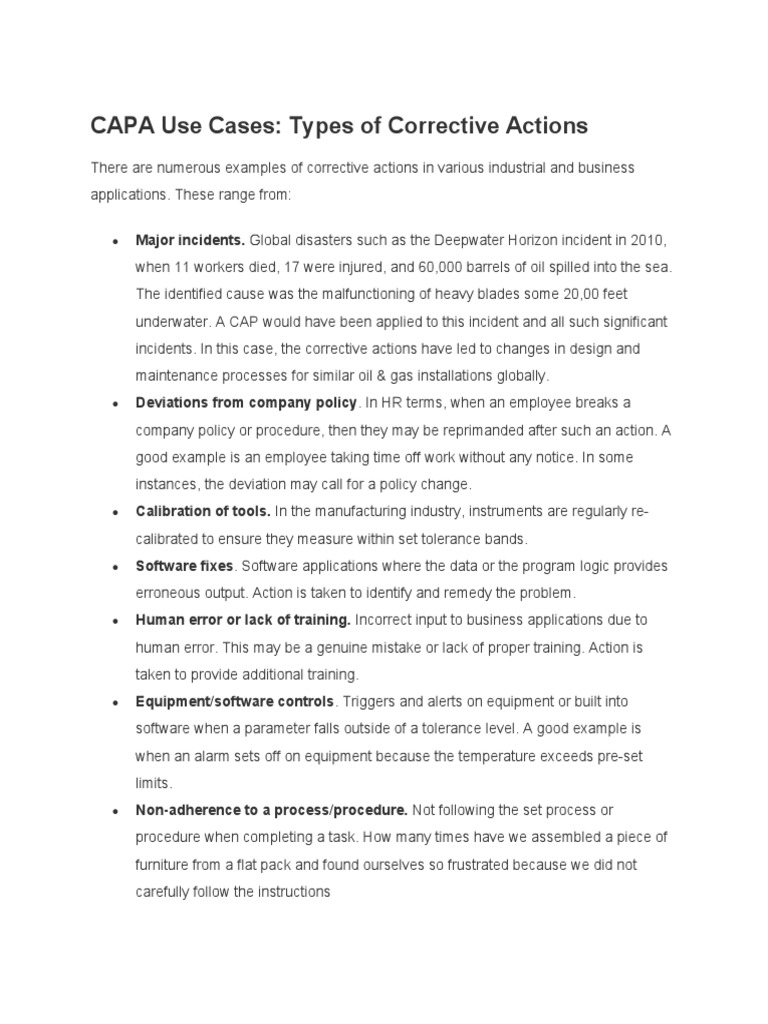CAPA Process Flowchart | Download Free PDF | Engineering Tolerance ...