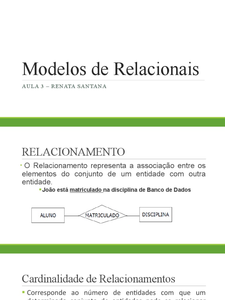 AULA 3 - BD | PDF | Conjunto (Matemática) | Tabela (banco de dados)