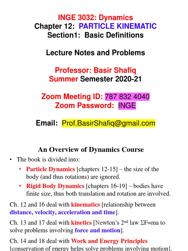 Part 1 Kinematics | PDF | Acceleration | Velocity