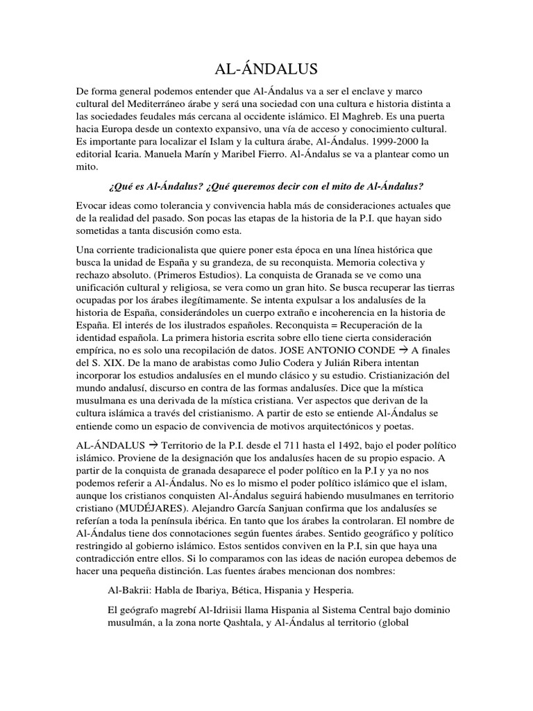 Al ándalus Pdf Al Andalus