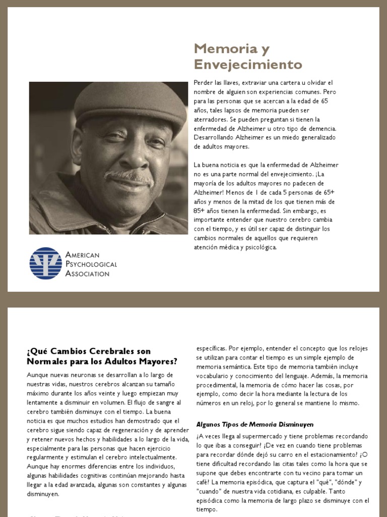 Memoria Y El Envejecimiento Descargar Gratis Pdf Memoria