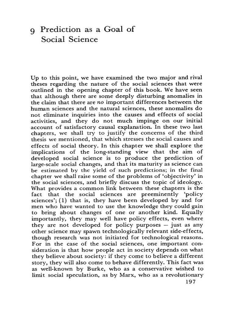 Social Science: Prediction and Explanation | PDF | Science | Causality