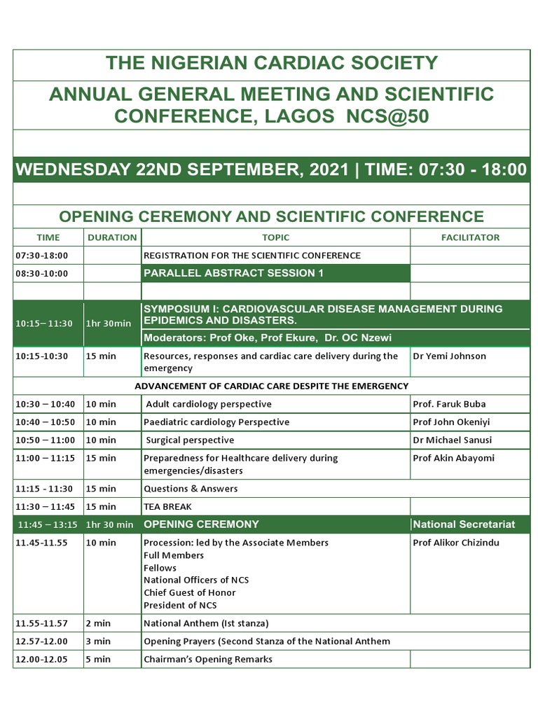 Main Conference Programme | PDF | Cardiology | Angiology