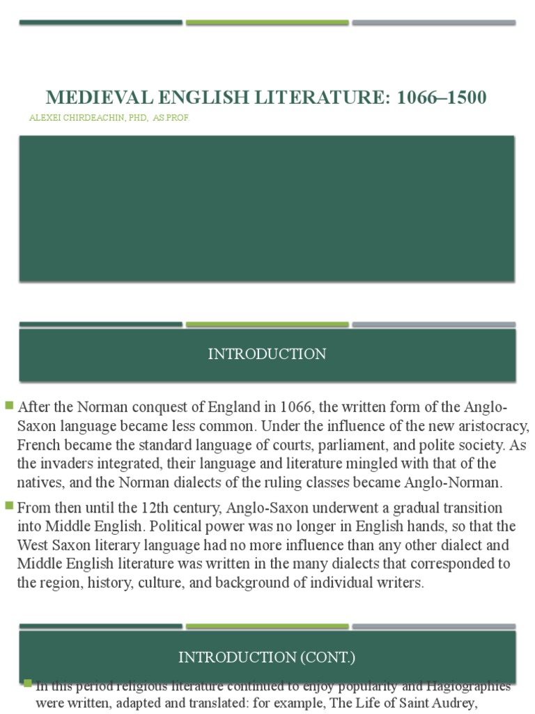 Medieval English Literature | PDF | Geoffrey Chaucer | Middle English ...