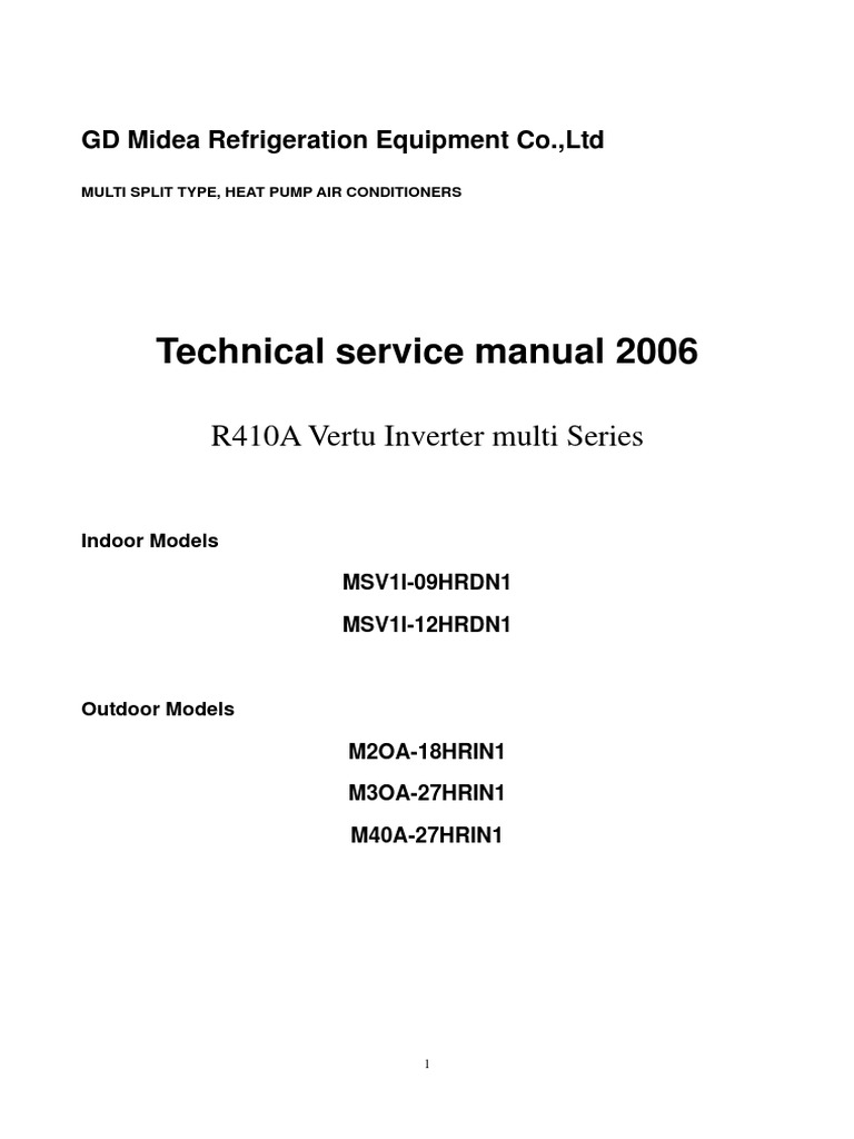 Vertu Inverter Multi Service Manual | PDF | Air Conditioning | Power ...
