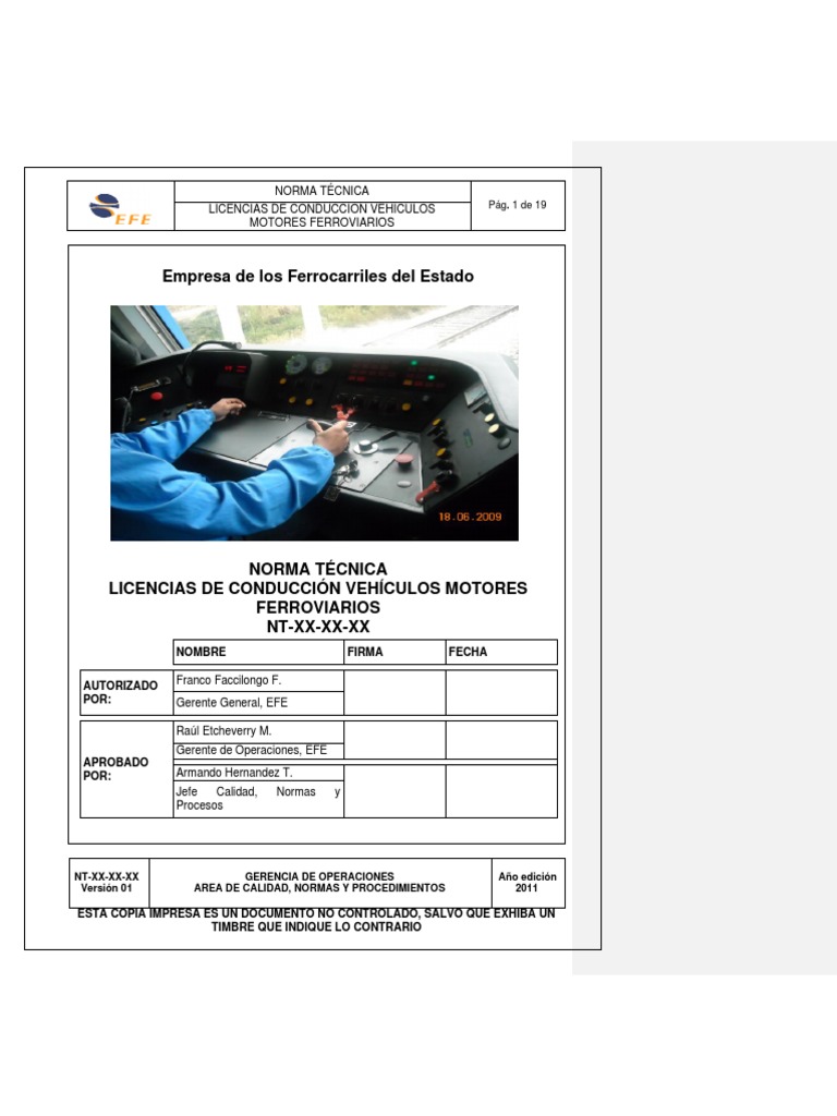 NT Licencias de Conducción Veh Ferr 13 04 11 Final Fepasa (07 10 11) | PDF | Licencia de ...