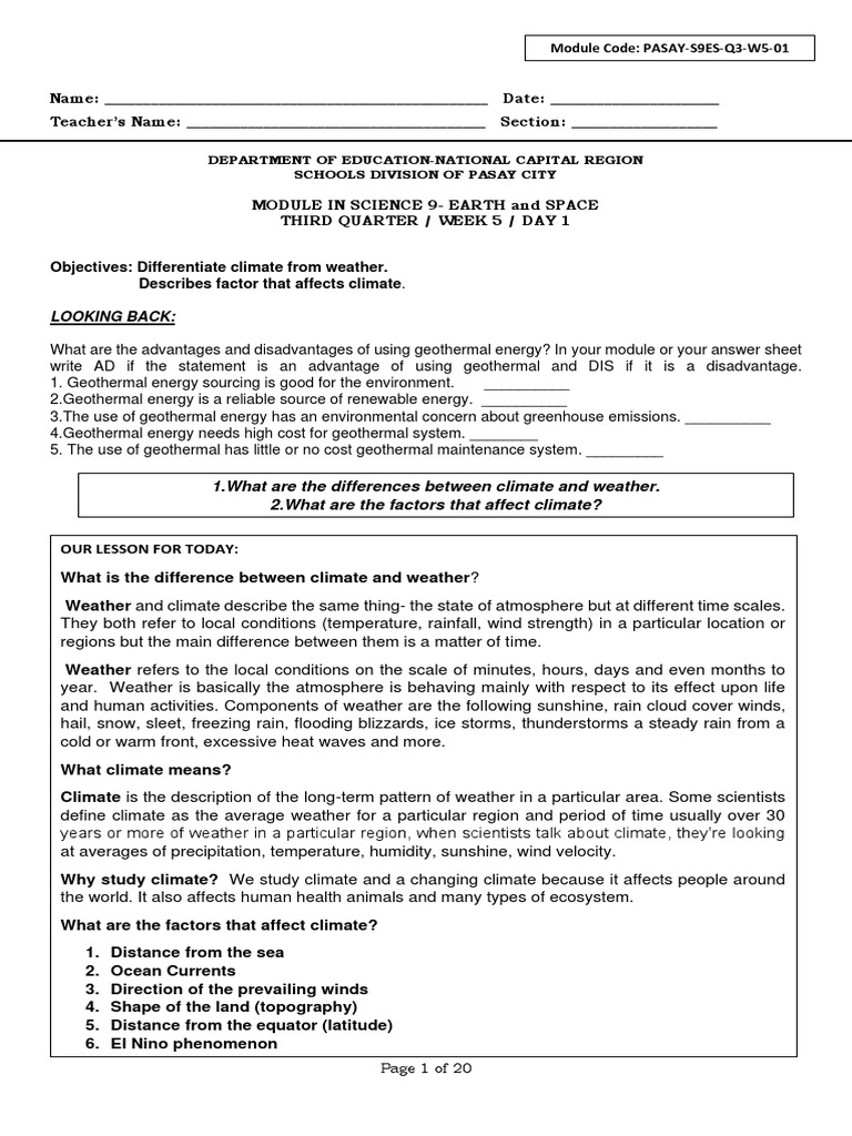 4-Science-9 Q3 W5 | PDF | Science & Mathematics | Technology & Engineering