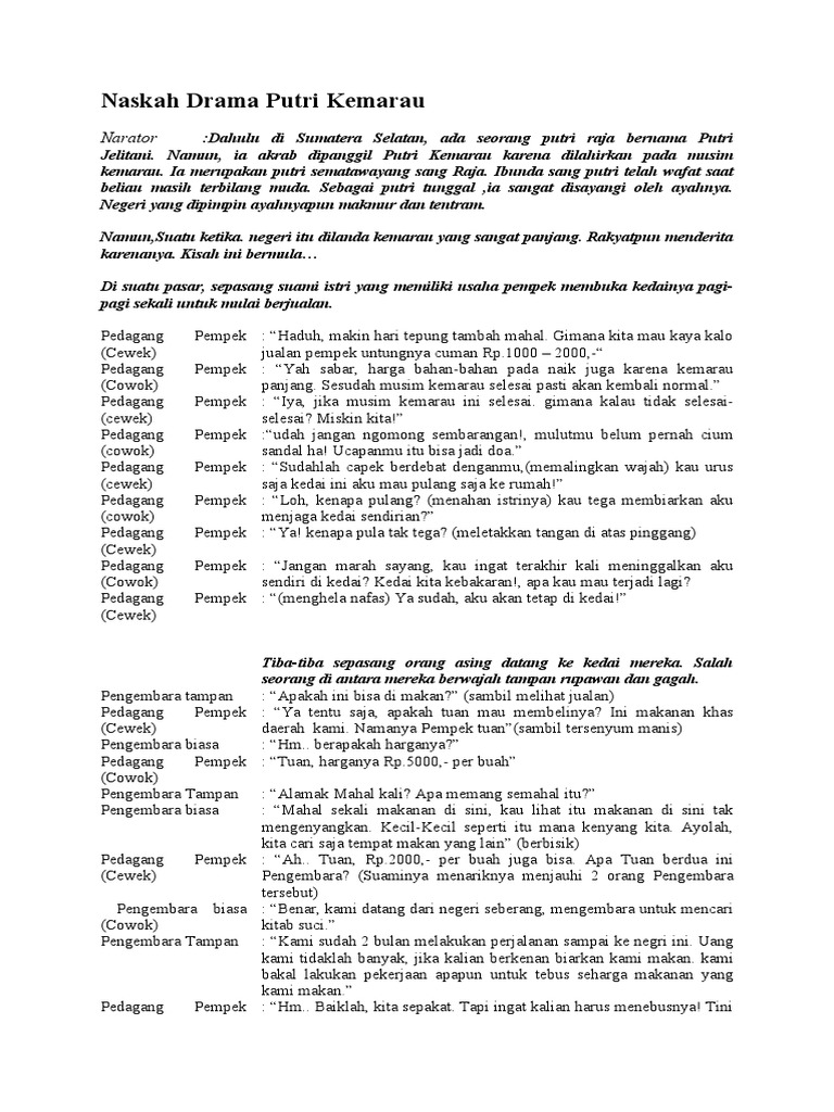 Naskah Drama Putri Kemarau (Revisi) | PDF