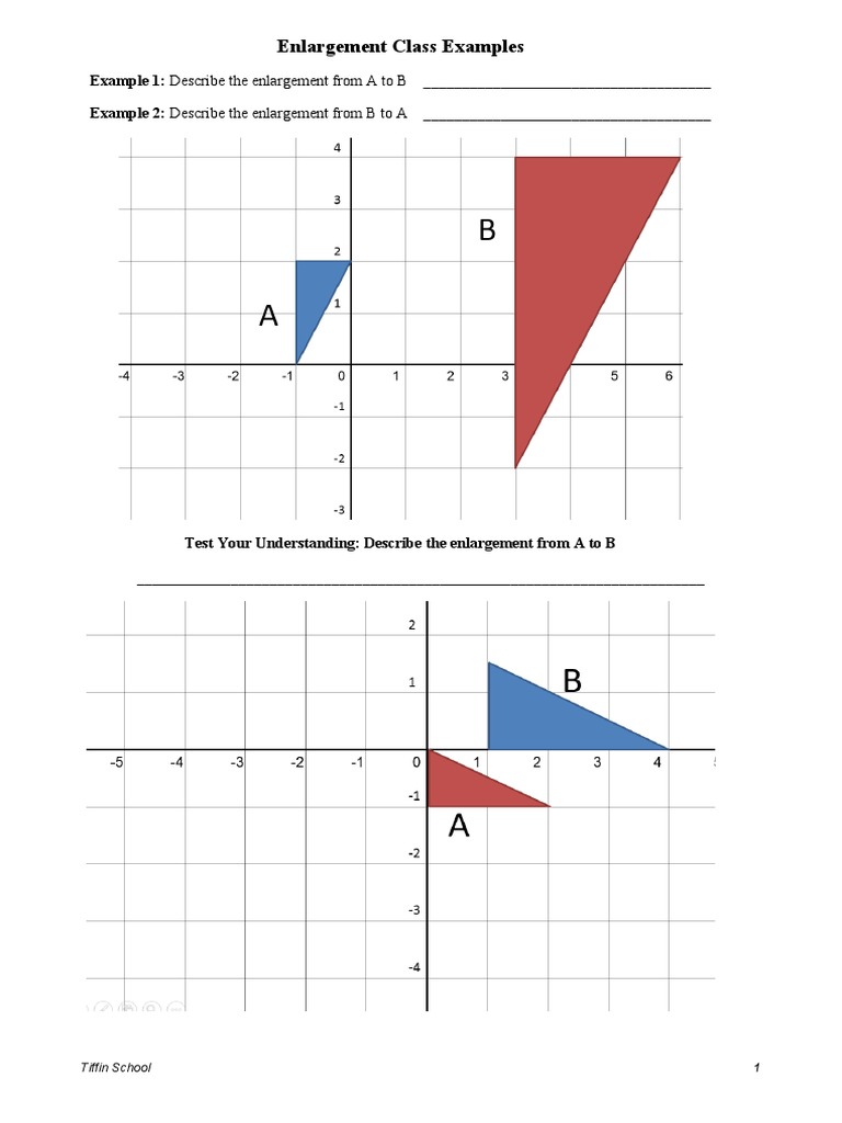 Enlargement Worksheet | PDF | Geometry | Mathematical Objects