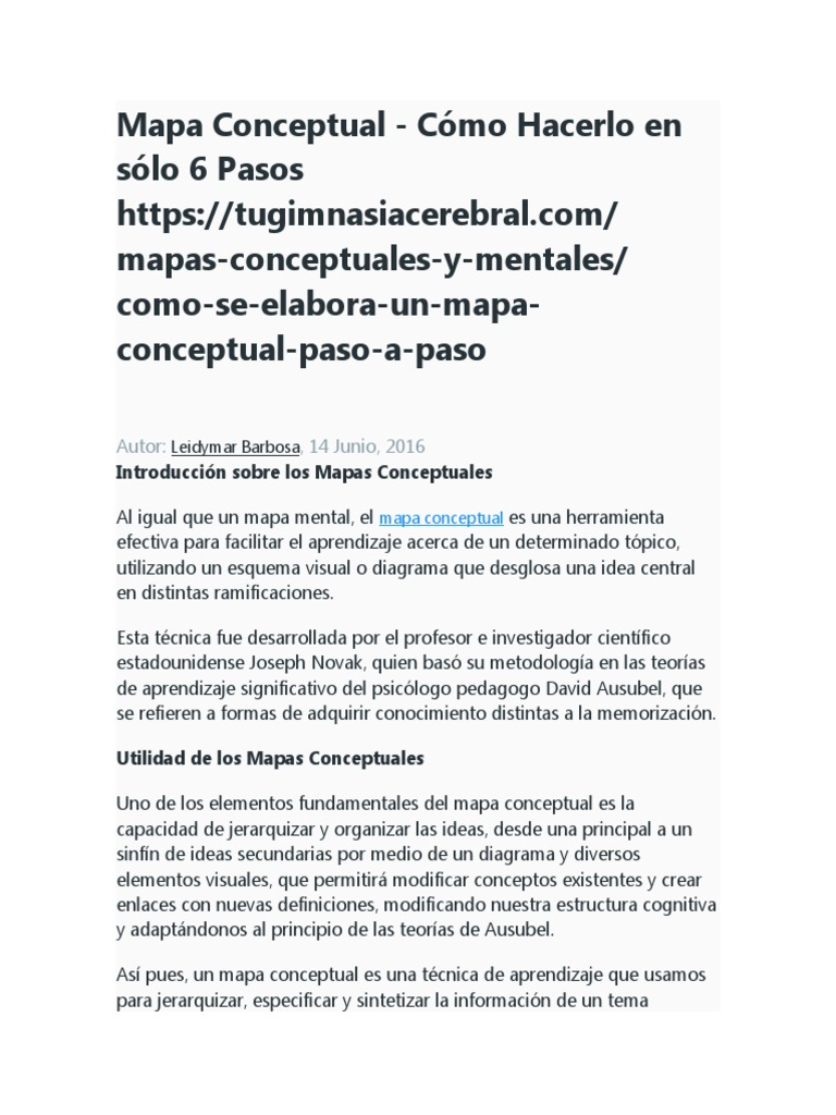 Mapa Conceptual | PDF | Aprendizaje | Ciencia cognitiva