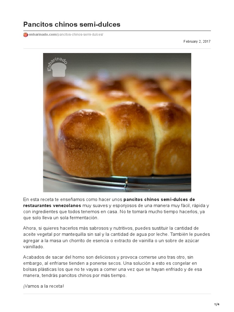Pancitos Chinos Semi-Dulces | PDF | Panes | Té