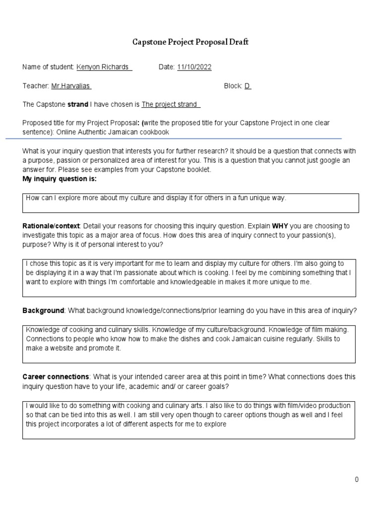Capstone Project Proposal Kenyon | PDF
