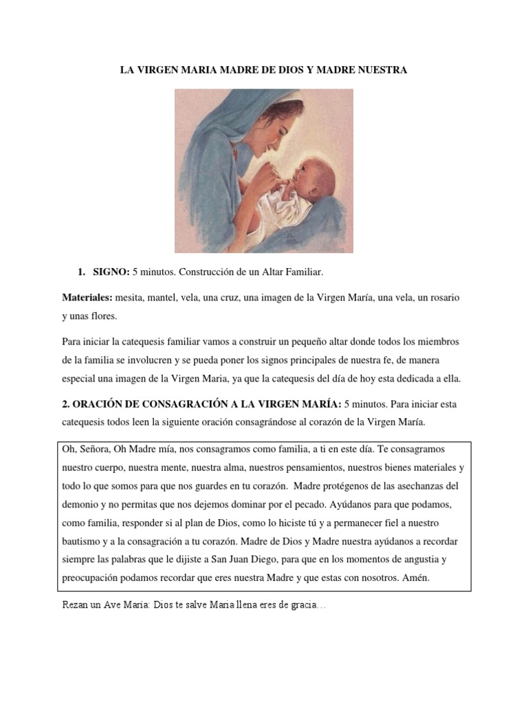 La Virgen Maria Madre de Dios y Madre Nuestra-2 | PDF | María, madre de Jesús | Cristo (título)