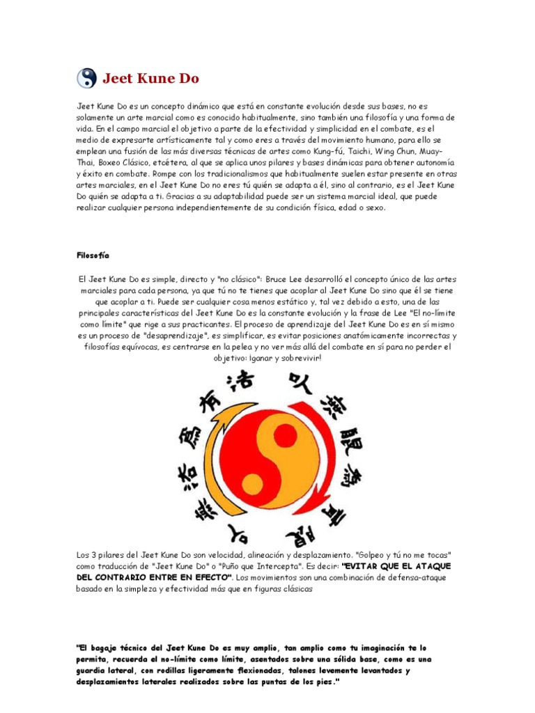 Jeet Kune Do | PDF | Jeet Kune Do | Deportes de combate