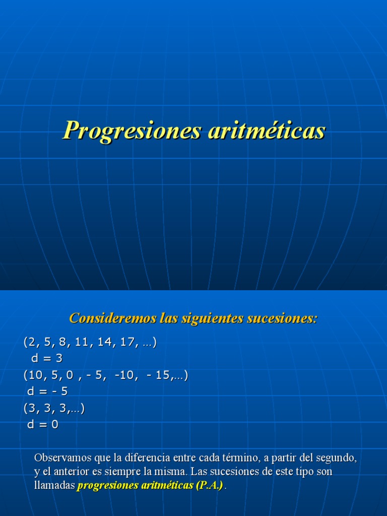 Progresiones Aritméticas | PDF | Matemática Elemental | Matemáticas