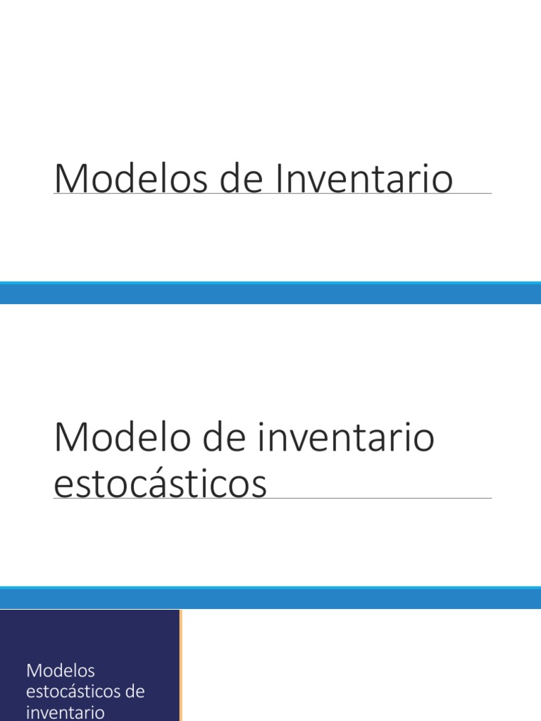 7F. Modelos de Inventario - Modelos Estocasticos | PDF | Inventario ...