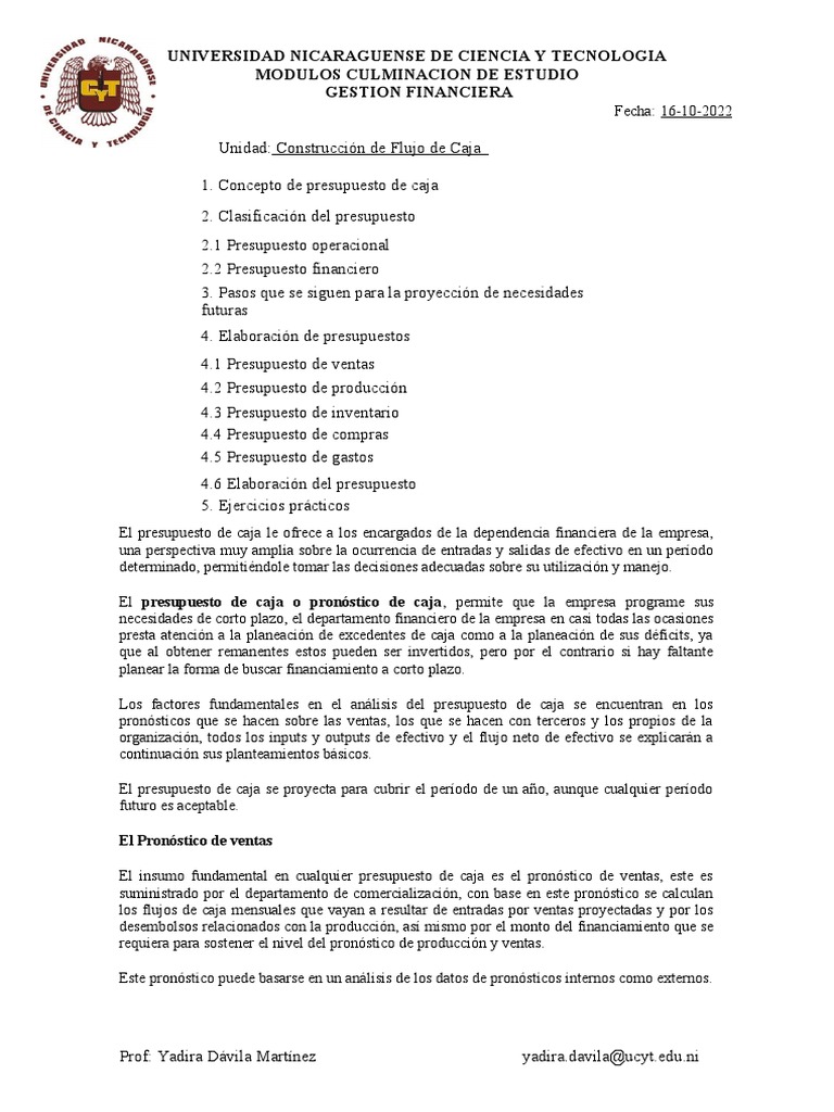 Modulo Gestion Financiera-Construccion de Flujo de Efectivo-Finanzas ...