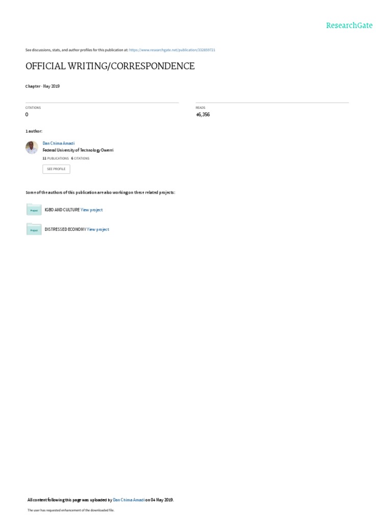 Officialwriting Correspondence | PDF | Résumé | Human Communication
