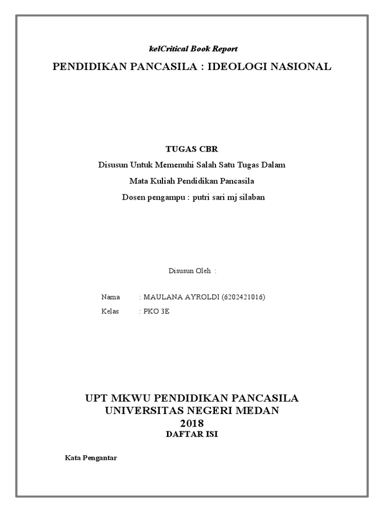 CBR - Pendidikan Pancasila - Maulana Ayroldi | PDF