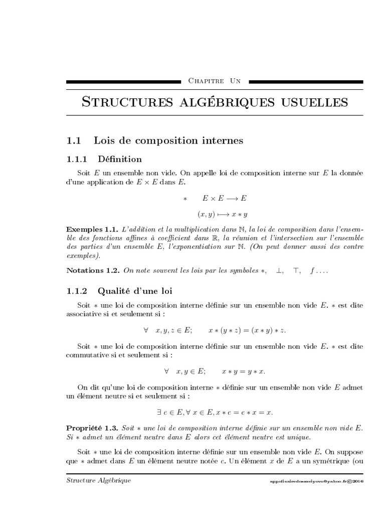 Structures Algébriques | PDF | Permutation | Zéro d'une fonction